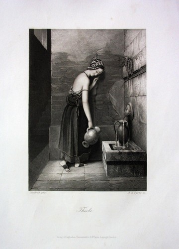1850 Thisbe Nymphe Mythologie Griechenland greek mythology engraving ...