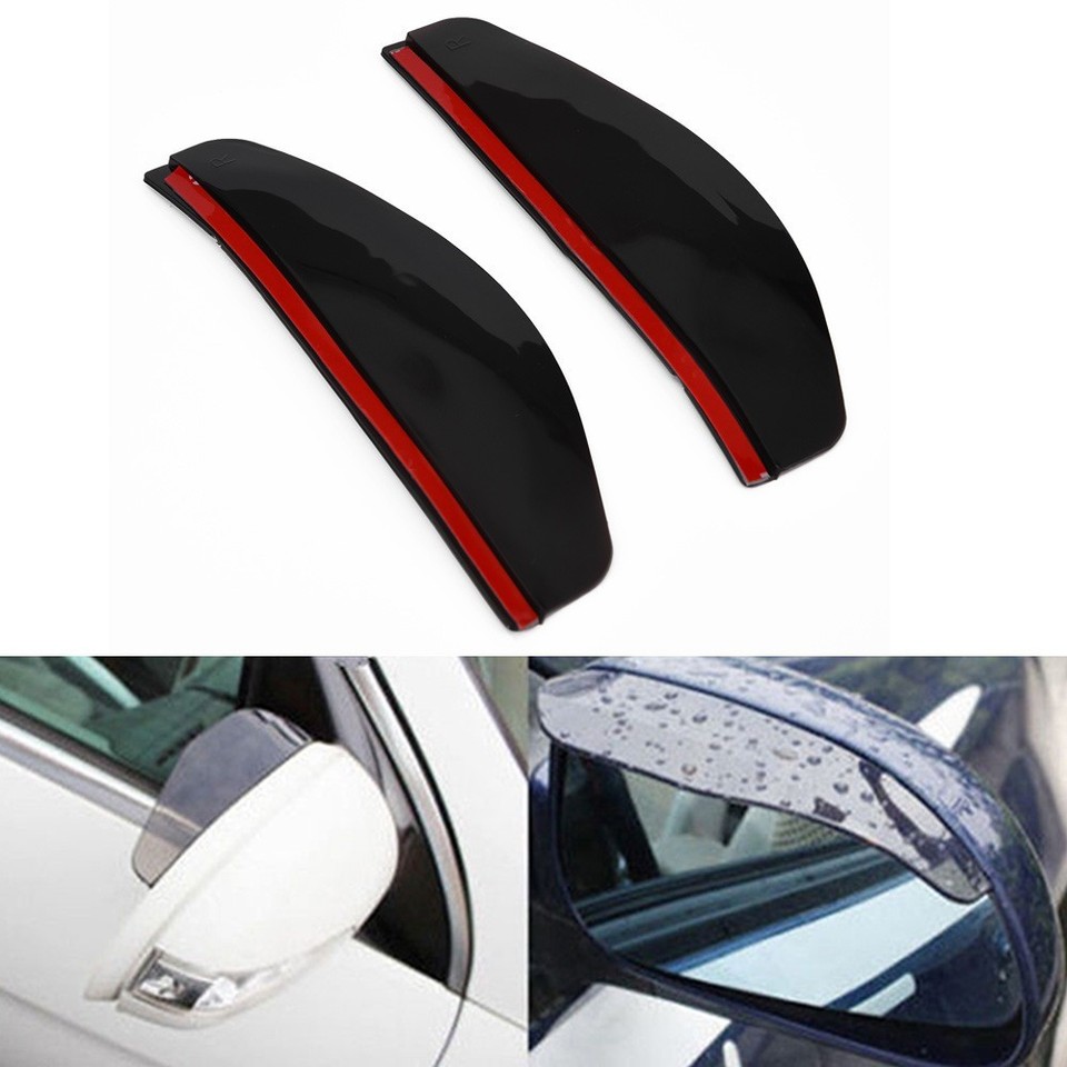 2pcs Black Car Rear View Side Mirror Rain-Board Eyebrow Shade Shield ...