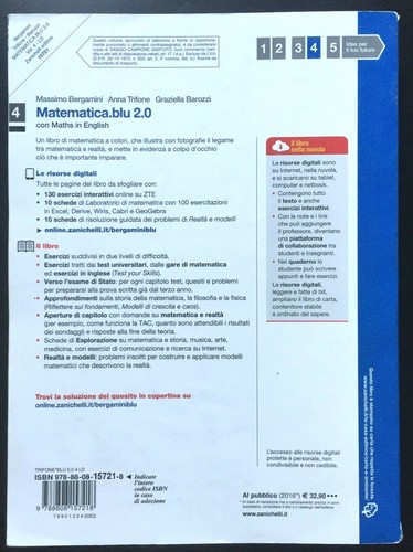 4 matematica .blu 2.0 con maths in english ed. zanichelli 9788808157218 ...