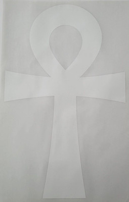 Ankh Cross Symbol Iron On Heat Transfer White 10"x17.5" Key of Life Key ...