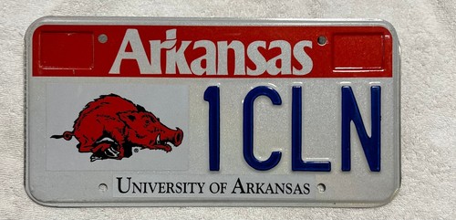 LICENSE PLATE ARKANSAS UNIV. 1 CLN | eBay