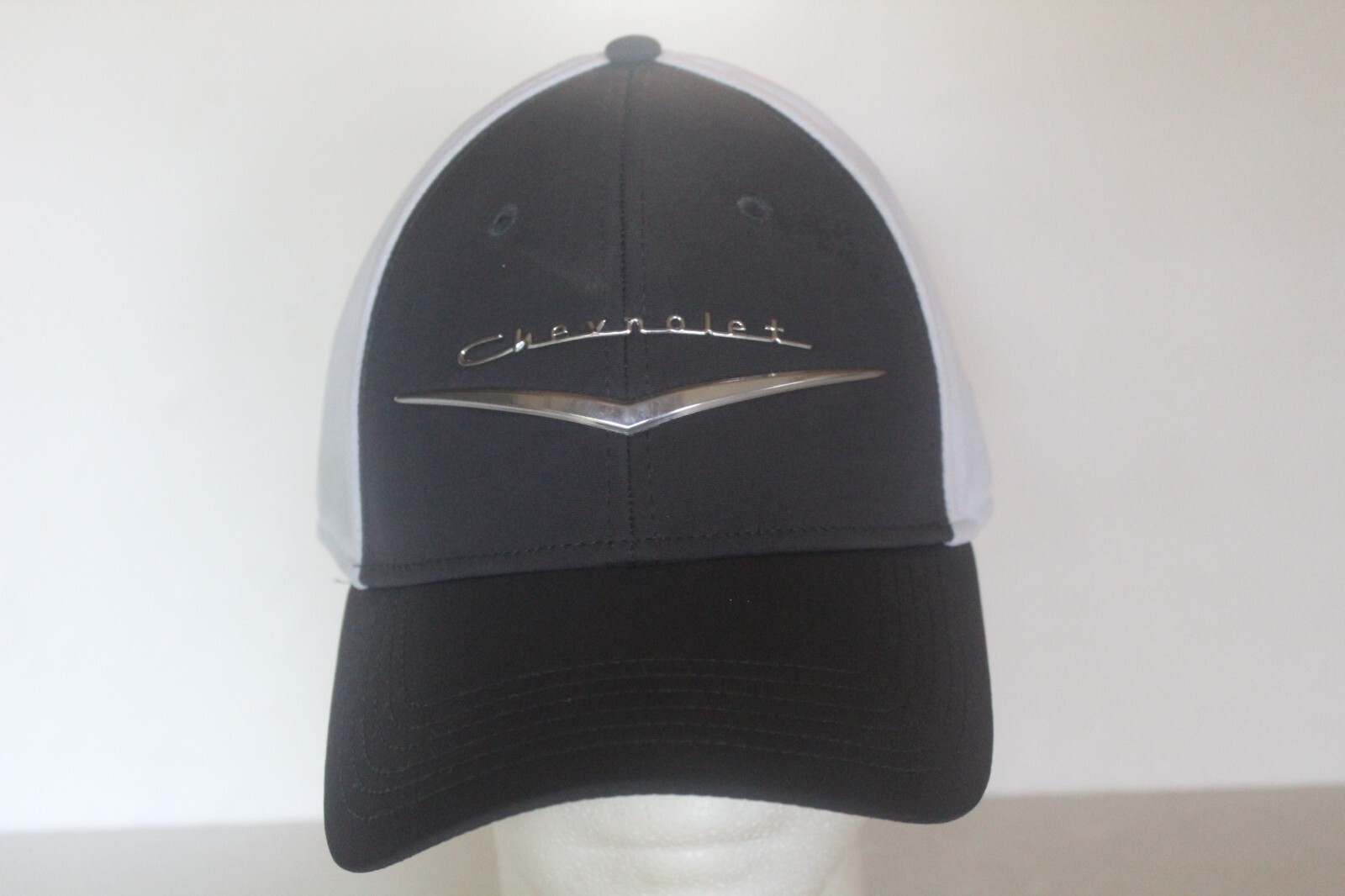 Gray & White Chrome Logo Chevrolet Chevy Ball Cap Hat - Gem