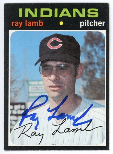 Ray Lamb SIGNED Auto 1971 Topps High Number Card #727 Cleveland Indians ...
