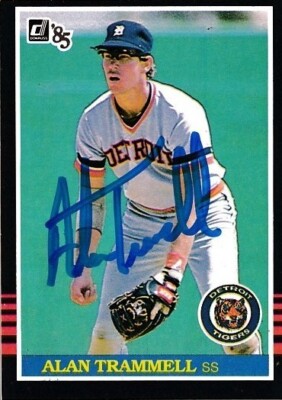 Alan Trammell autographed signed autograph auto Detroit Tigers 1985 ...