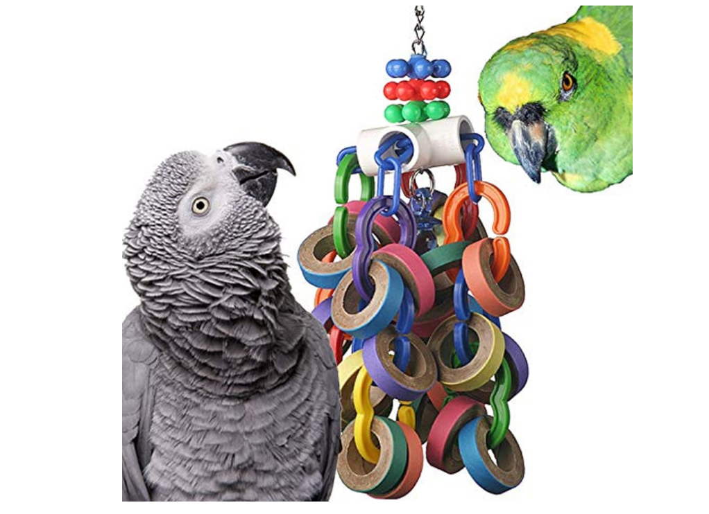 Bagel Bird Toy Parrots Toys Cardboard Bagels Refillable Chew Large ...