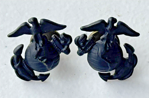 VINTAGE WW2 WWII ERA USMC MARINE CORPS INSIGNIA LAPEL PINS SCREW BACK ...