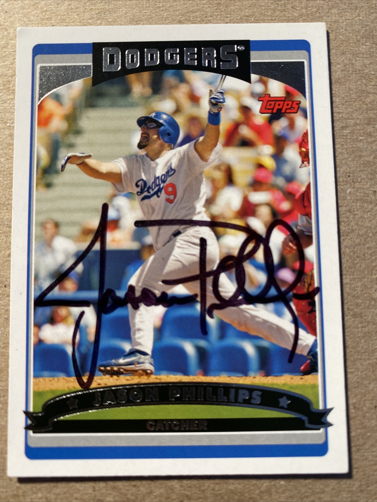 2006 Topps #233 Jason Phillips Autographed Card - Los Angeles Dodgers ...
