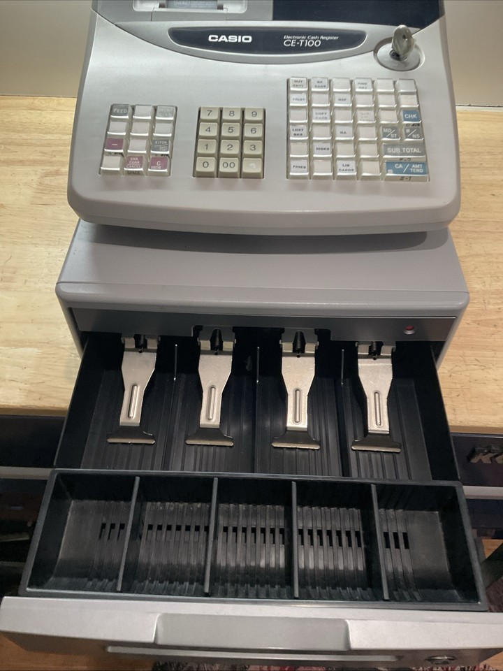 Casio CE-T100 Electronic Cash Register w/ Register Key DAMAGED | eBay