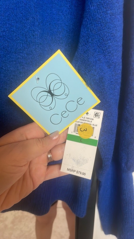 NWT Cece Royal Blue Sweater Size Large | eBay