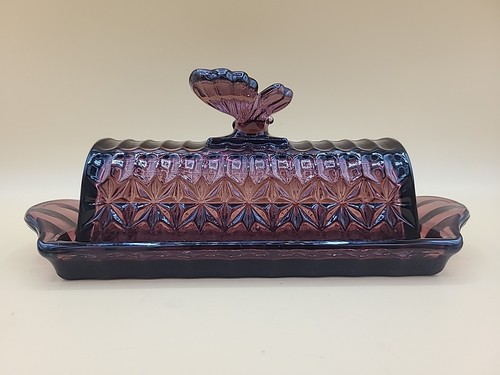 Circleware Purple Butterfly Amethyst Glass Covered Butter Dish | eBay
