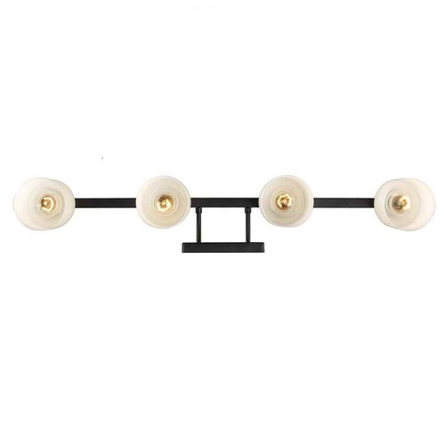 Bel Air Lighting Mod Pod 31.25 in. 4-Light Black Bathroom Vanity Light ...