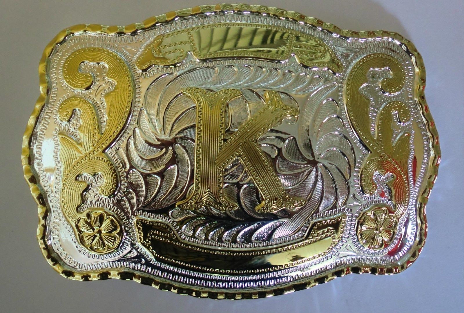 NEW INITIAL " K " RODEO BIG COWBOY WESTERN BELT BUCKLE | eBay