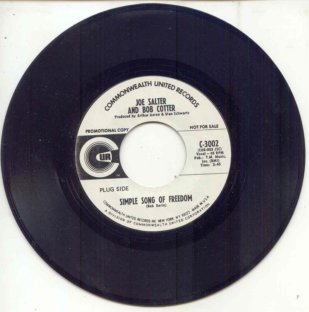 Joe Salter and Bob Cotter - Simple Song Of Freedom / Last Man On Earth ...