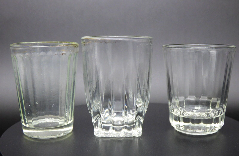 Vintage Clear Crystal Glasses Fluted Cordial Liqueur Shot Barware ...