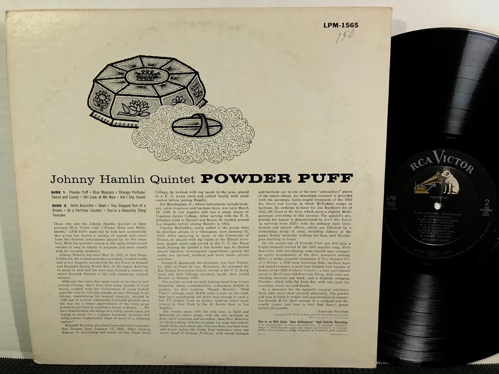 Jazz By The JOHNNY HAMLIN QUINTET Powder Puff LP RCA VICTOR MONO DG ...