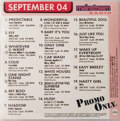 Promo Only CD - Mainstream Radio Series September 2004 - Promotional CD ...