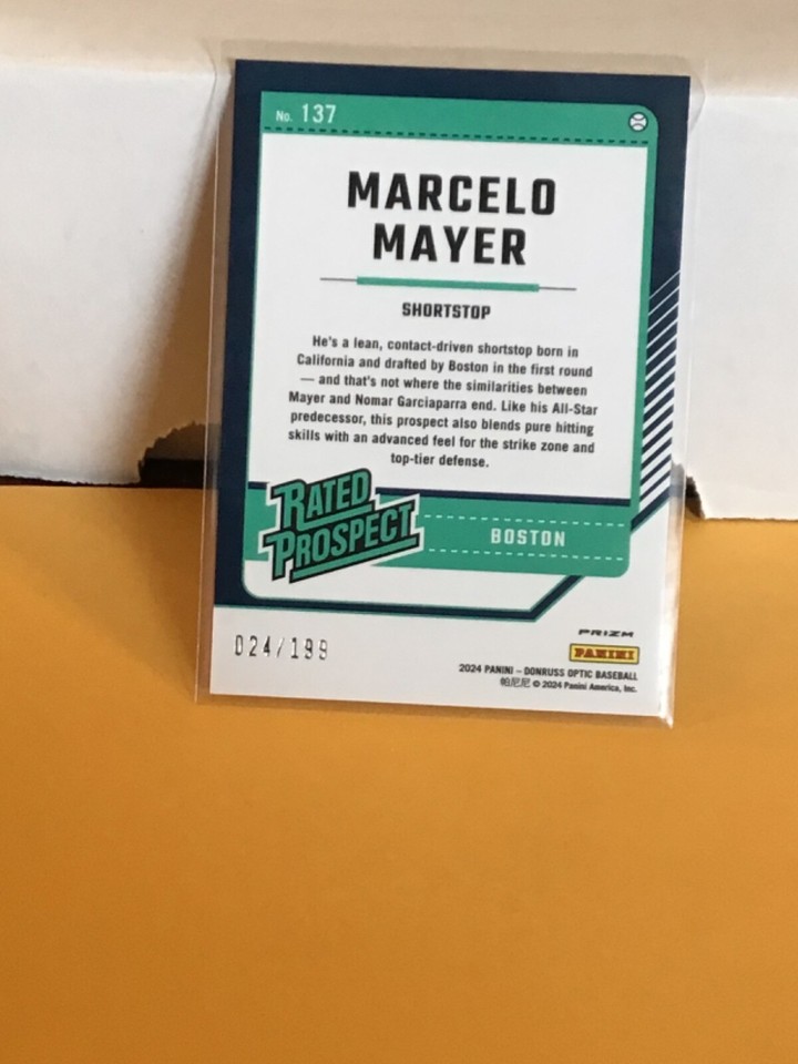 2024 Donruss Baseball /199 Orange Optic Holo Marcelo Mayer #137 | eBay