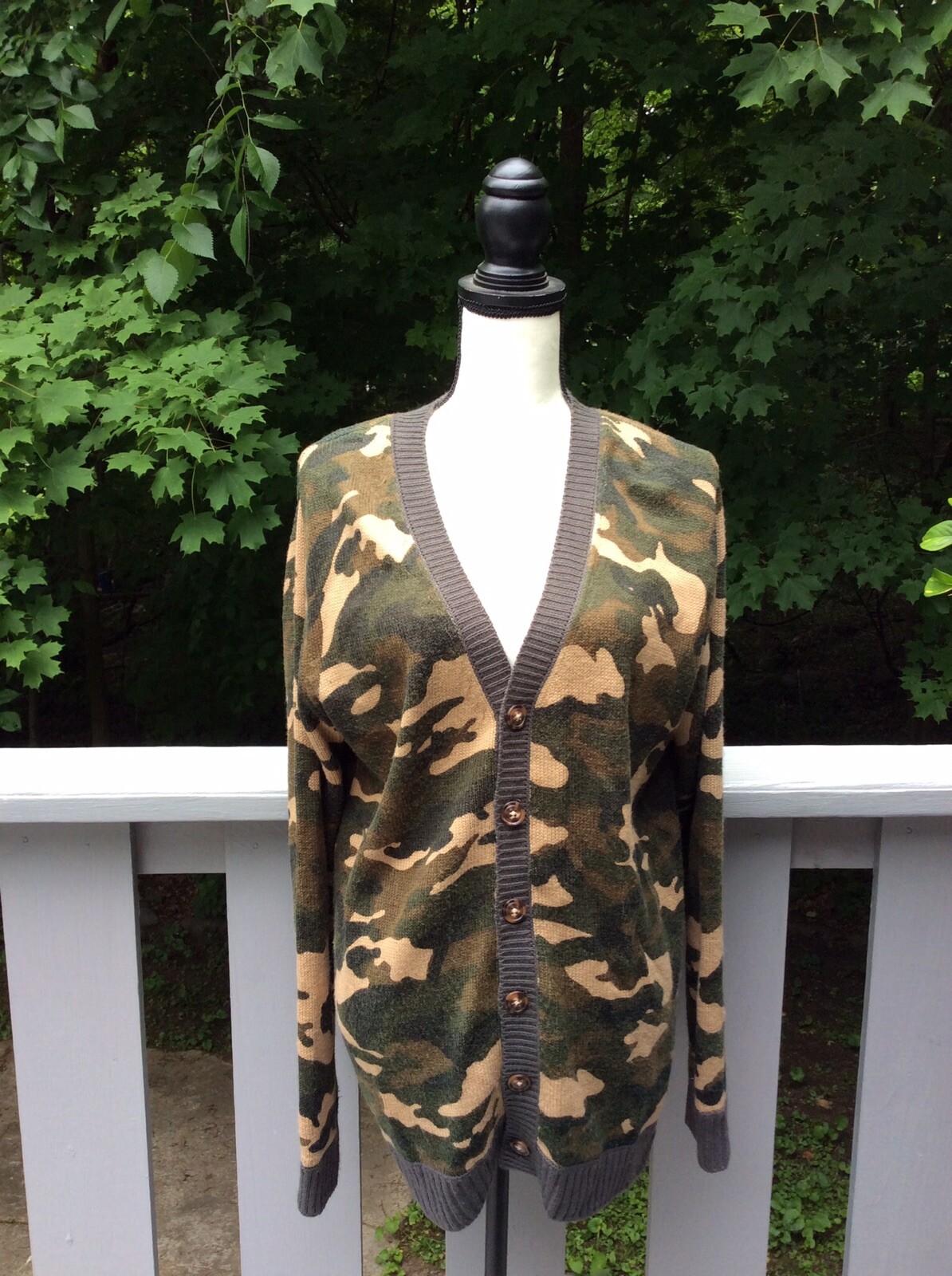 UNIONBAY Army Camouflage Woman’s Cardigan Size Large … - Gem