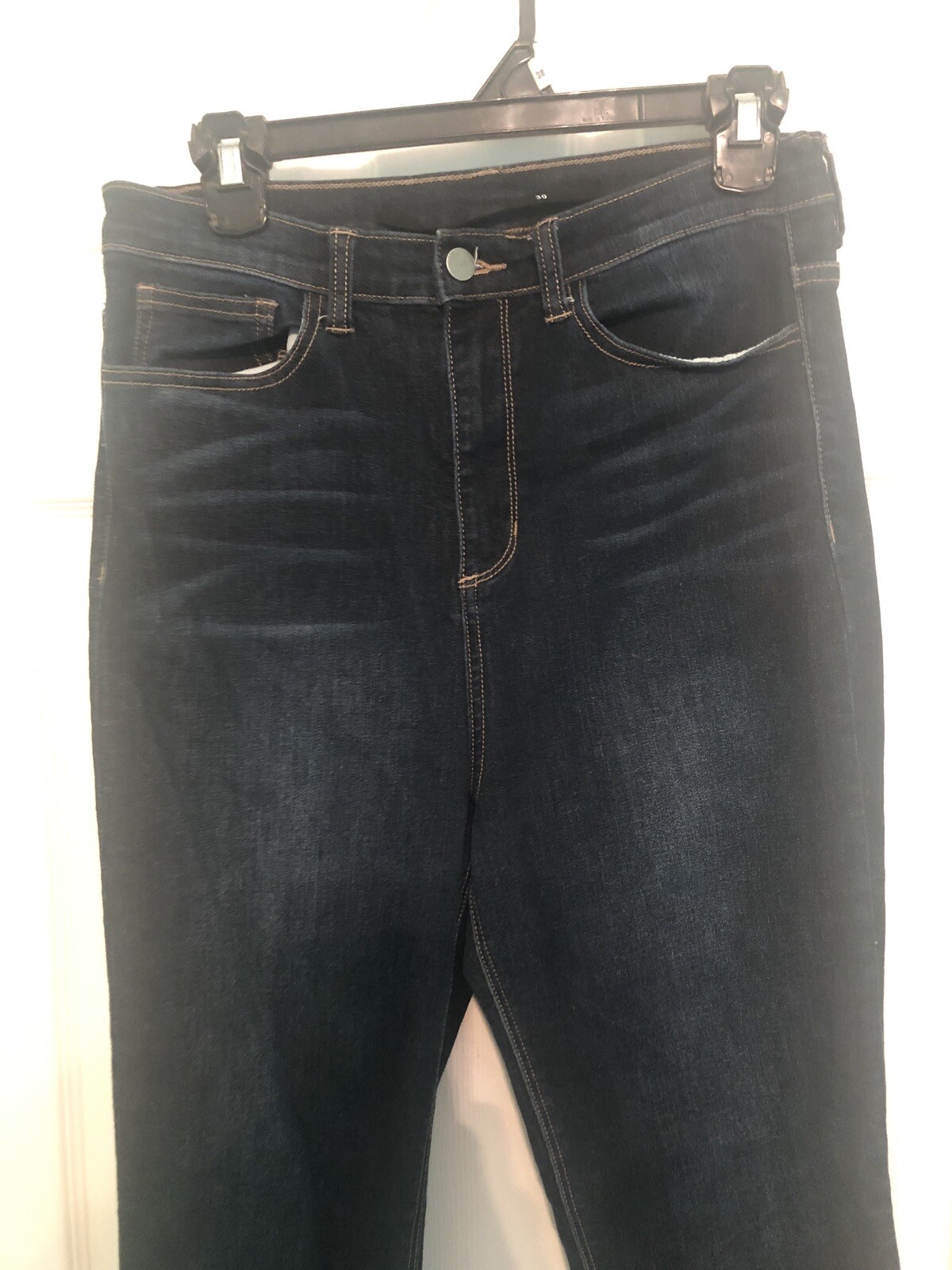 Harper Brand 30 Francescas High Rise Dark Wash Mom Jeans Frayed Hem | eBay