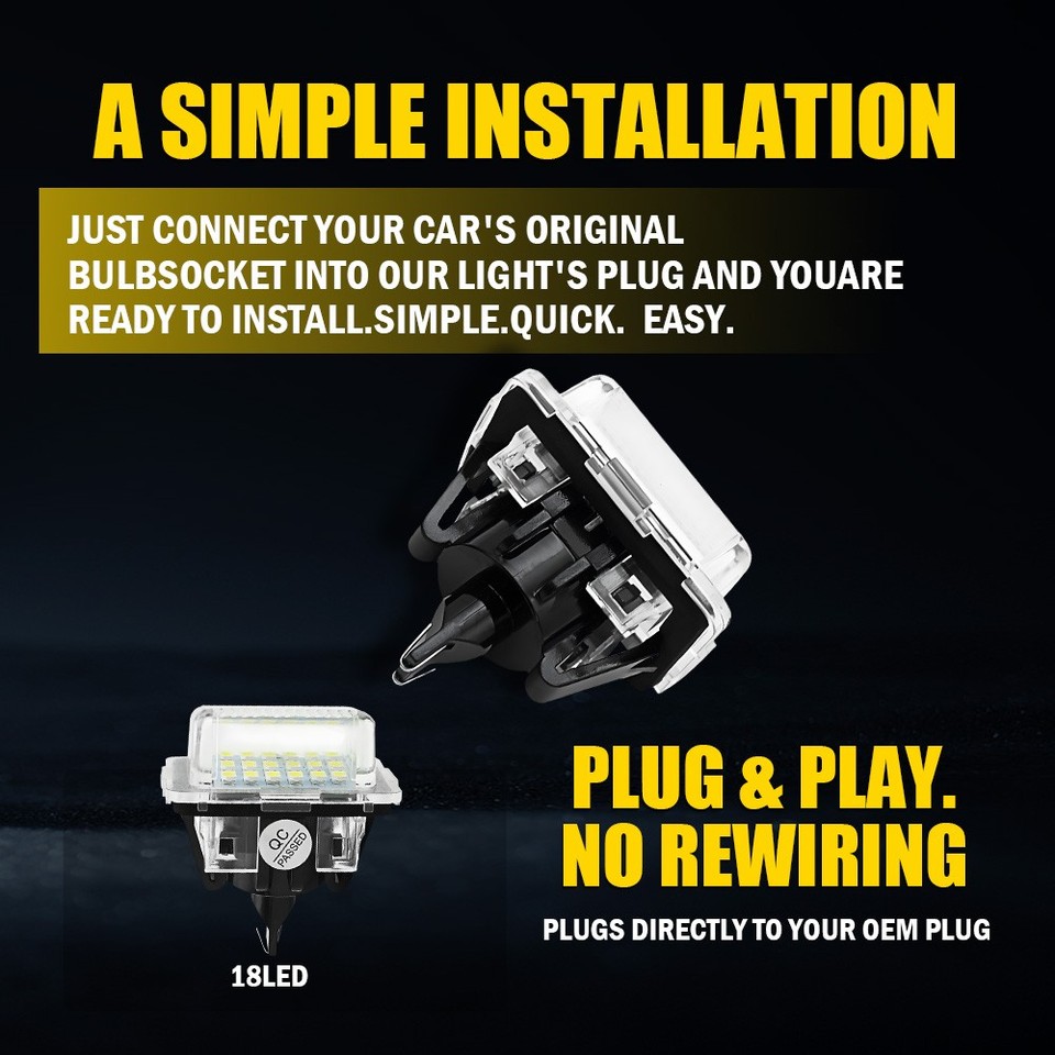 AUXITO White Tag License Plate LED Light Fit Mercedes Benz E-Class S212 ...