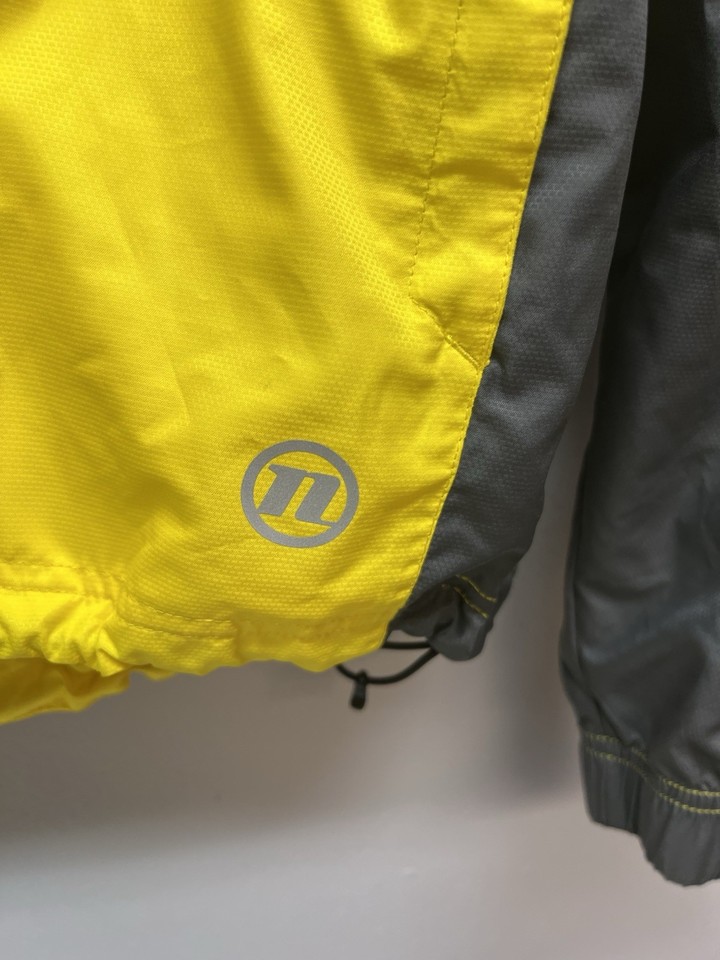 Novara Mens XL Cycling Convertible Jacket Yellow Zip Off Sleeves Wind ...