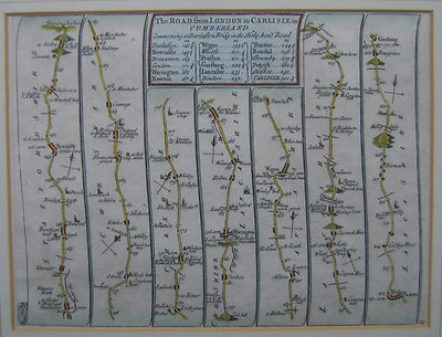 Darlaston Bridge-Garstang: antique road map by John Sennex, 1719-57 | eBay