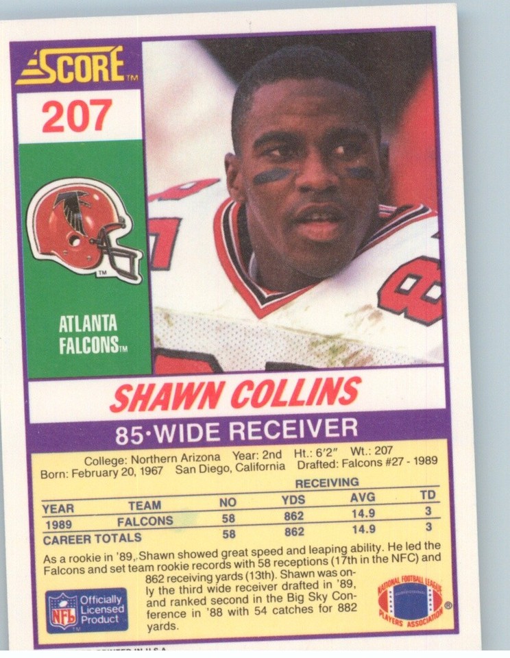 1990 Score #207 Shawn Collins | eBay