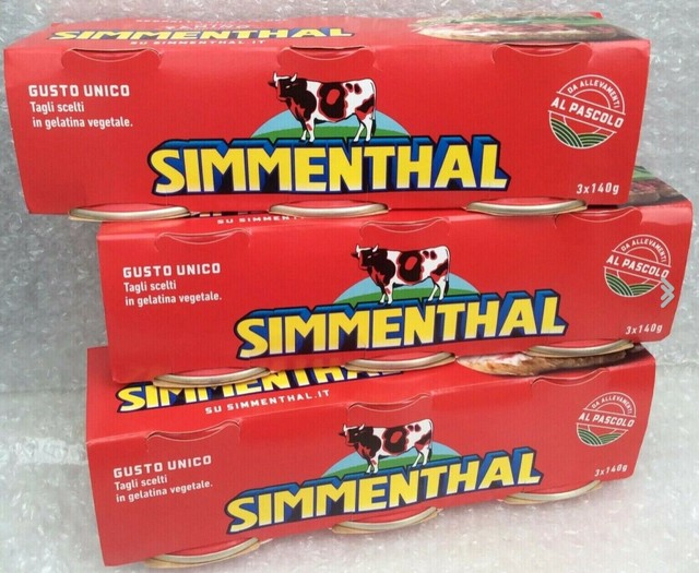 3x SIMMENTHAL Meat in Jelly 3 X 140g 100 Italian Meat Jellied Beef for ...