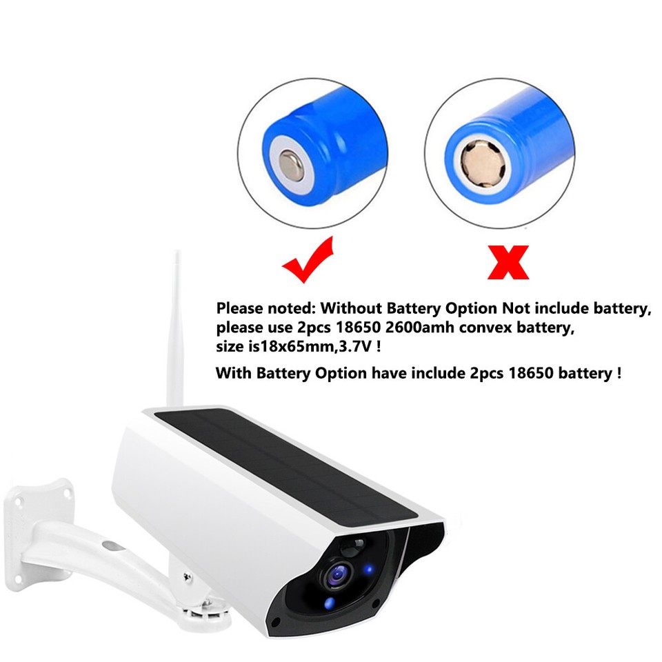 Outdoor 1080P Solar Powered Security Energy Camera Wireless WiFi IP ...