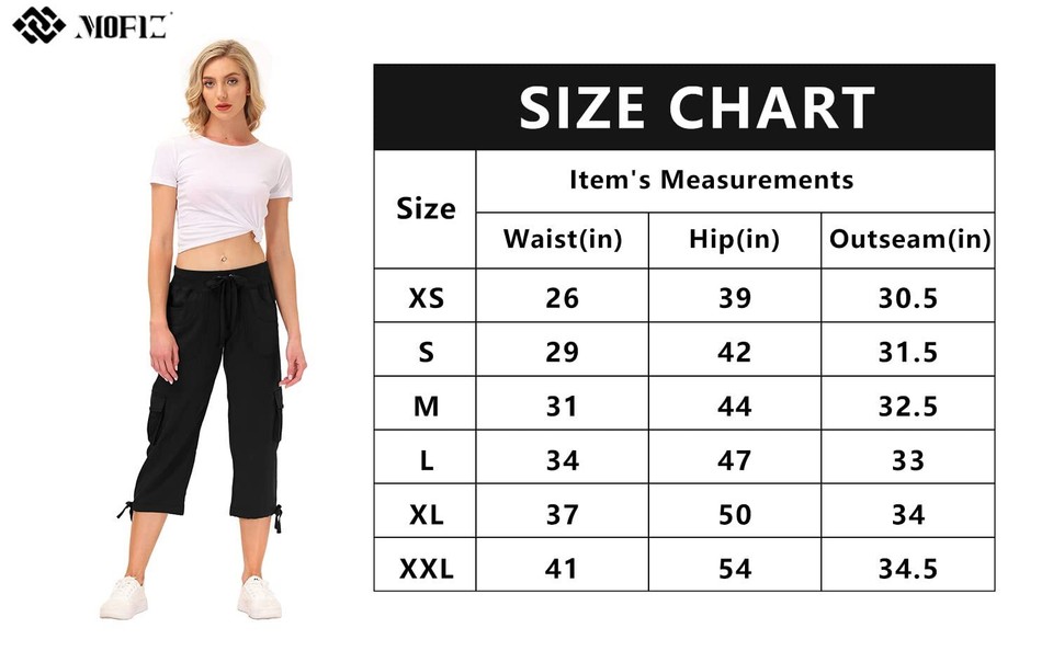 MoFiz Women's Hiking Capris Pants Lightweight Quick Dry Running ...