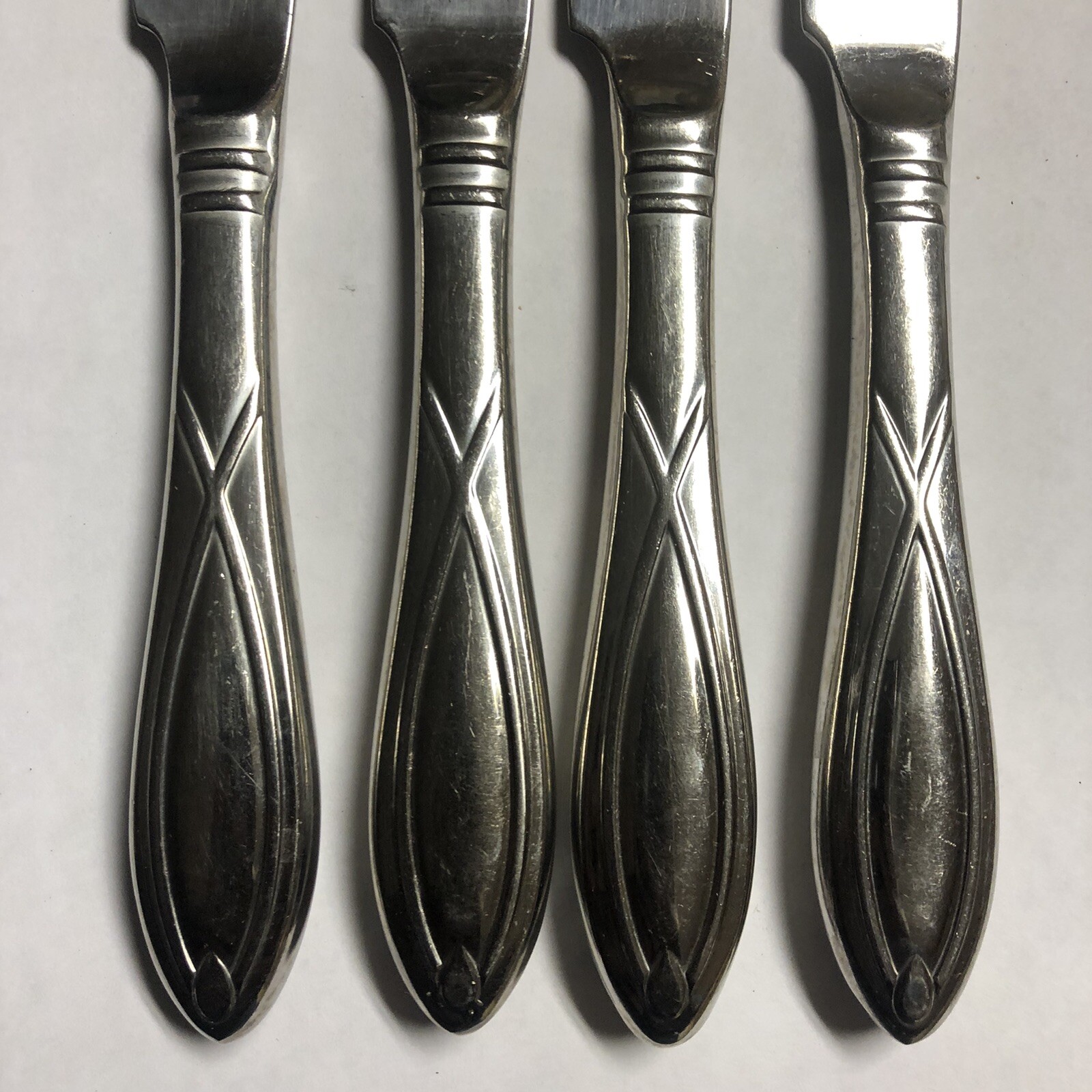 Wallace Silver Vista Pattern 18 8 Glossy Discontinued 4 knives 9 1/2 ...