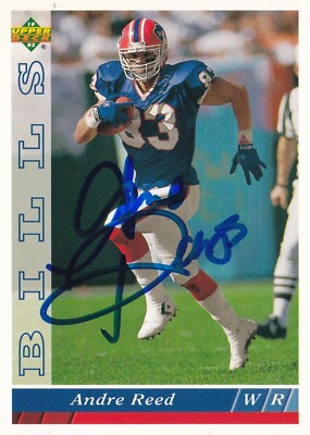 ANDRE REED AUTO'D SIGNED 1992 UPPER DECK CARD #570 BUFFALO BILLS HOF ...