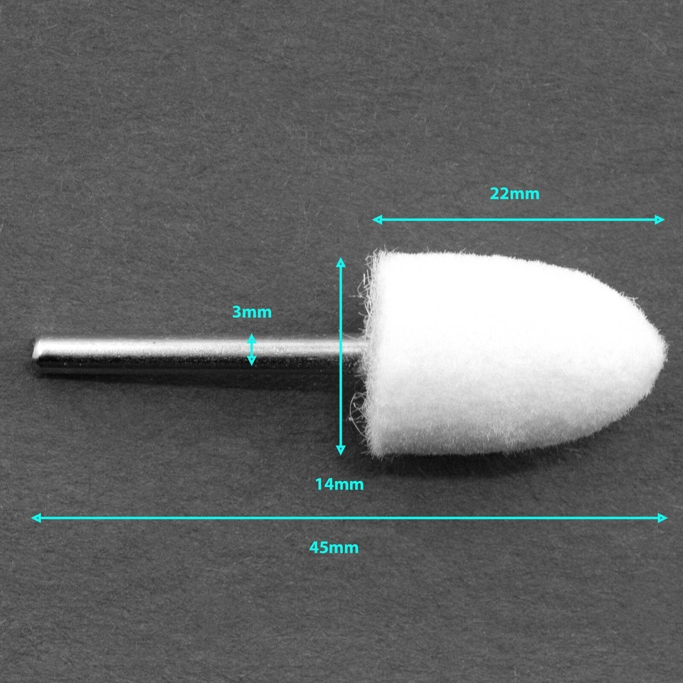 5pcs 14mm Bullet Wool Felt Polishing Bit Cone Buff Rotary Drill Firm ...