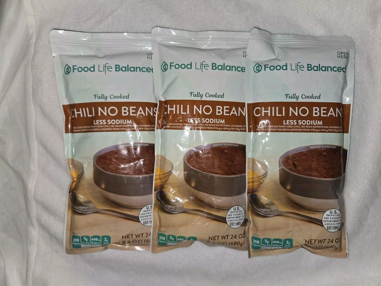 (3) Packages Of Food Life Balanced Chili NO Beans 1 Lb 8OZ Each | eBay
