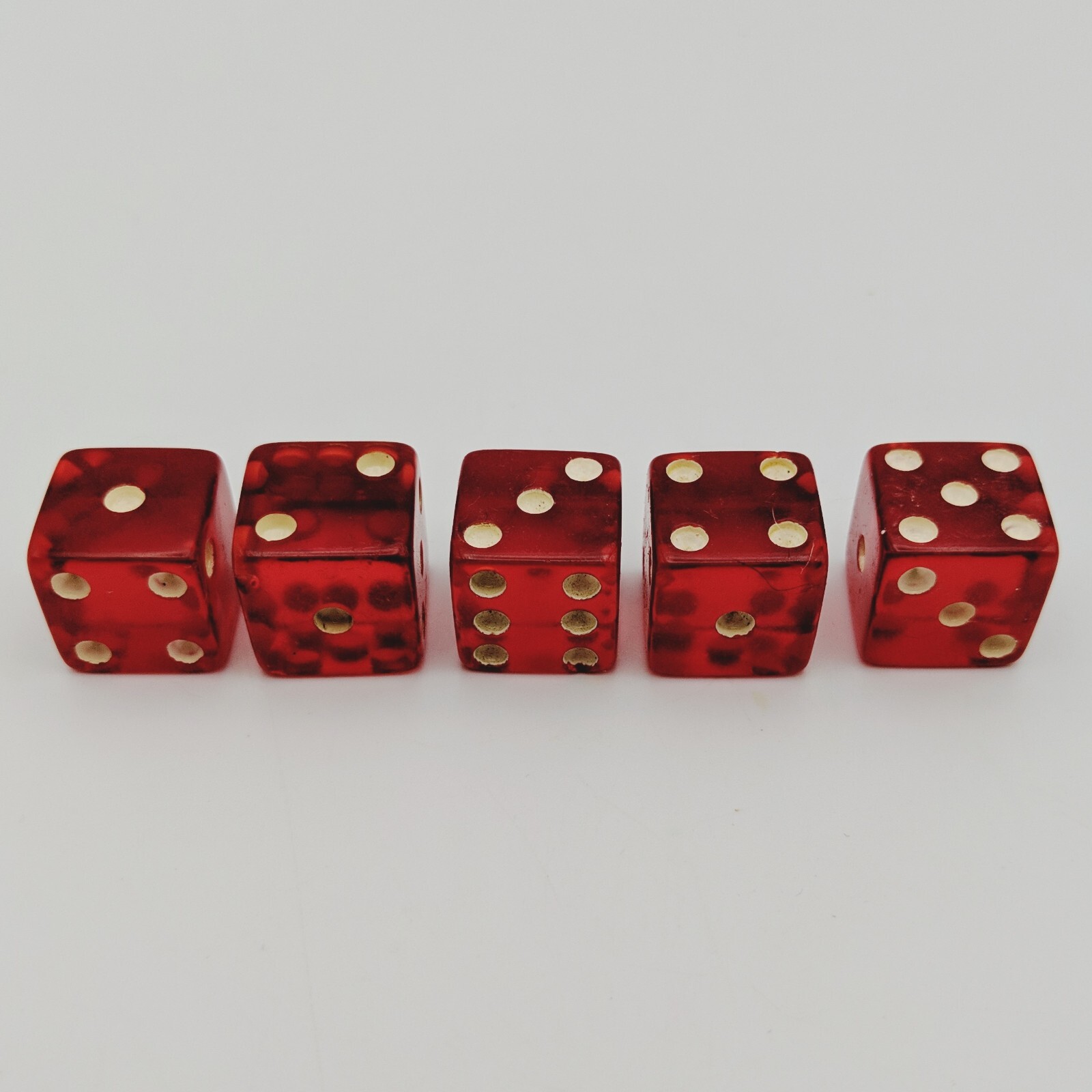 Vintage Red Bakelite Translucent Dice Lot Group of 5 Tested 5/8" | eBay