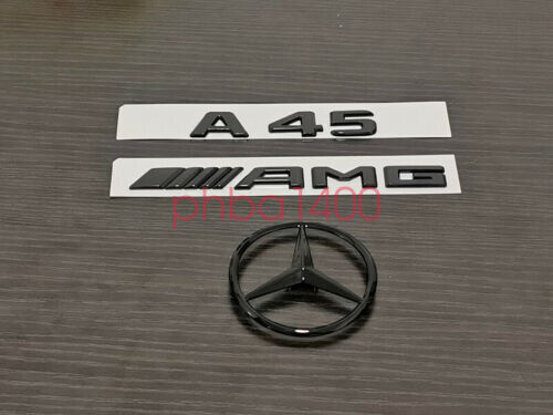 Gloss Black A45 AMG and Rear Star replacement PACKAGE Badge Sticker ...