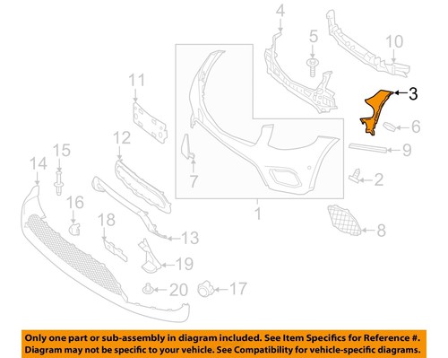 MERCEDES OEM 16-18 GLC300 Front Bumper-Bumper Cover Guide Left ...