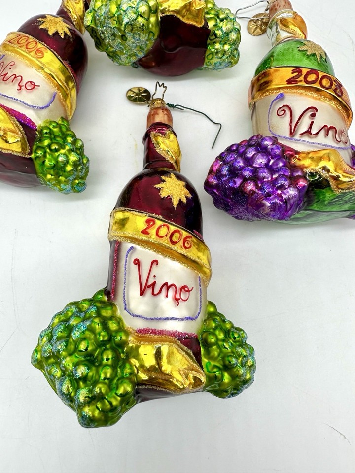 Set Of 4 Christopher Radko New Year Bottle Ornaments | eBay