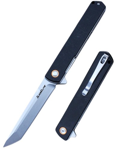 SliceElite Kemo Sabe EDC Knife 3.4" D2 Tanto Blade Micarta Handle Liner ...