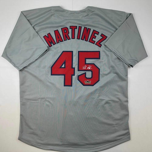 Facsimile Autographed Pedro Martinez Boston Grey Reprint Auto Jersey ...