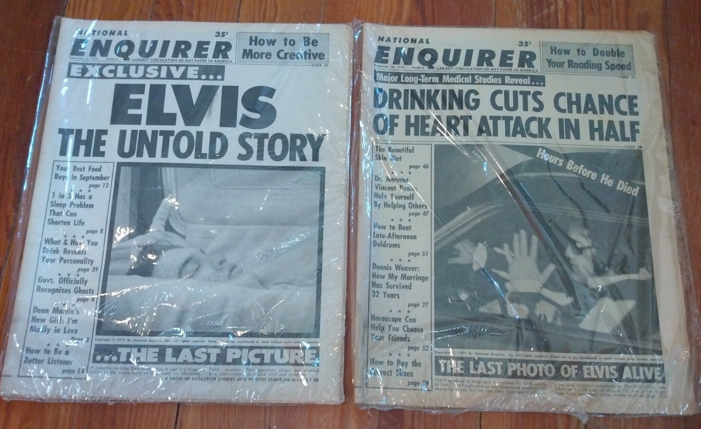 ELVIS PRESLEY 10 1970's Tabloid Newspapers ~ ENQUIRER - STAR - GLOBE ...