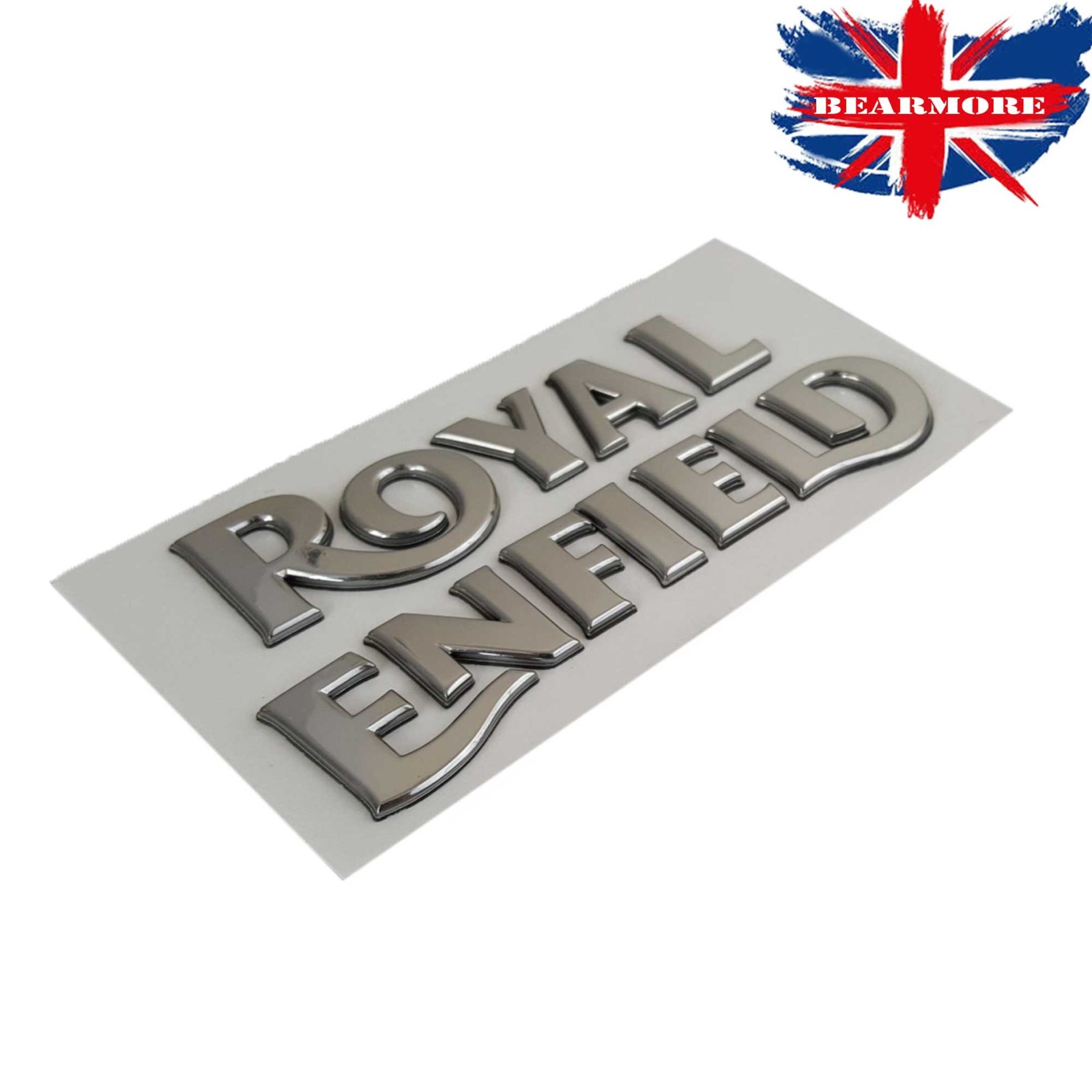 Silver Petrol Tank Enfield Bullet Fuel Gas Embossed 3D Sticker Pair ...