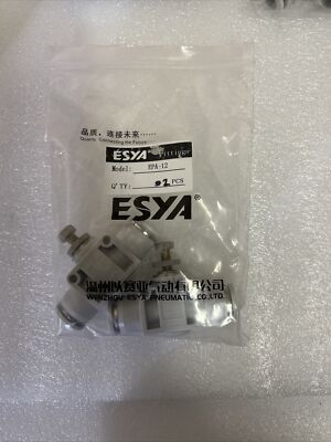 Air Flow Control Valve In-line Speed Controller Union 12mm Tube OD *2 ...