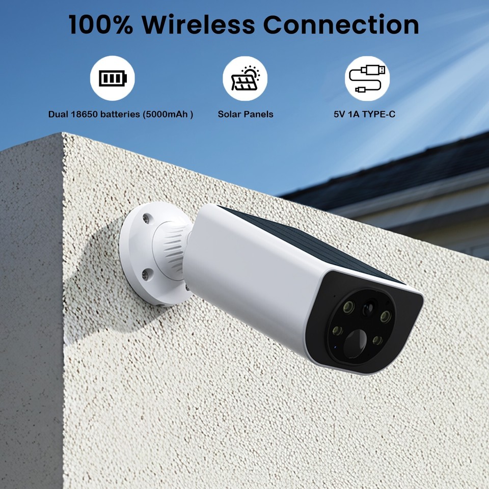 Wansview 3MP Video Solar Security Camera Outdoor Color Night Vision 2 ...