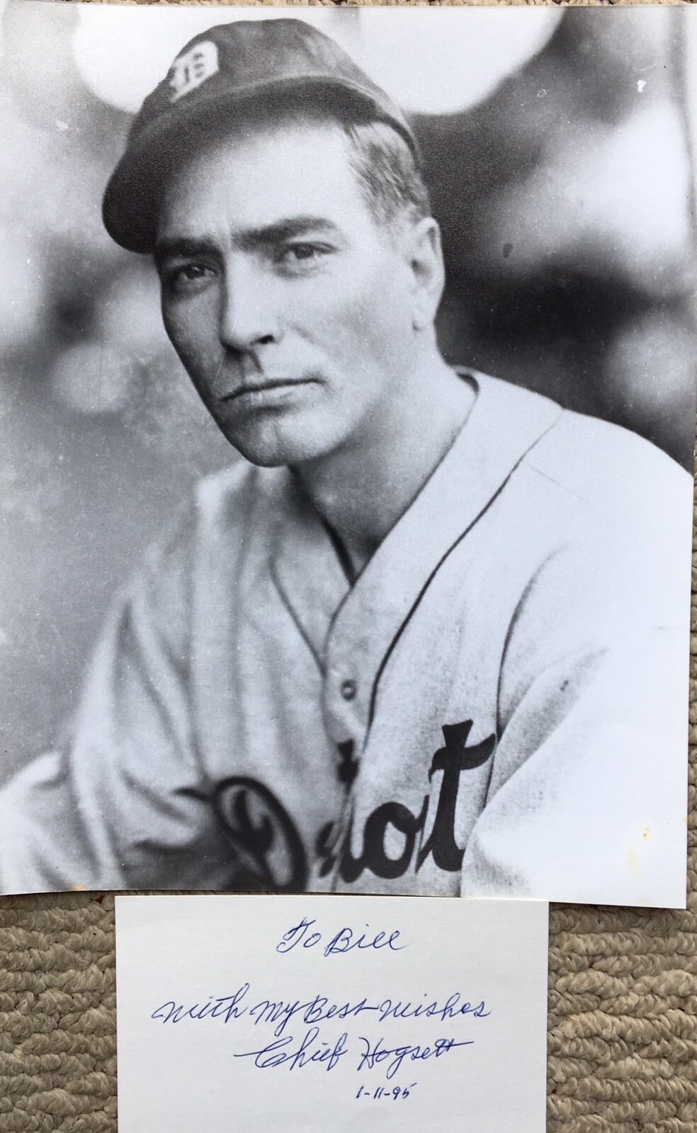 Chief Hogsett (D 2002) 1935 Detroit Tigers Autographed Index W Photo | eBay