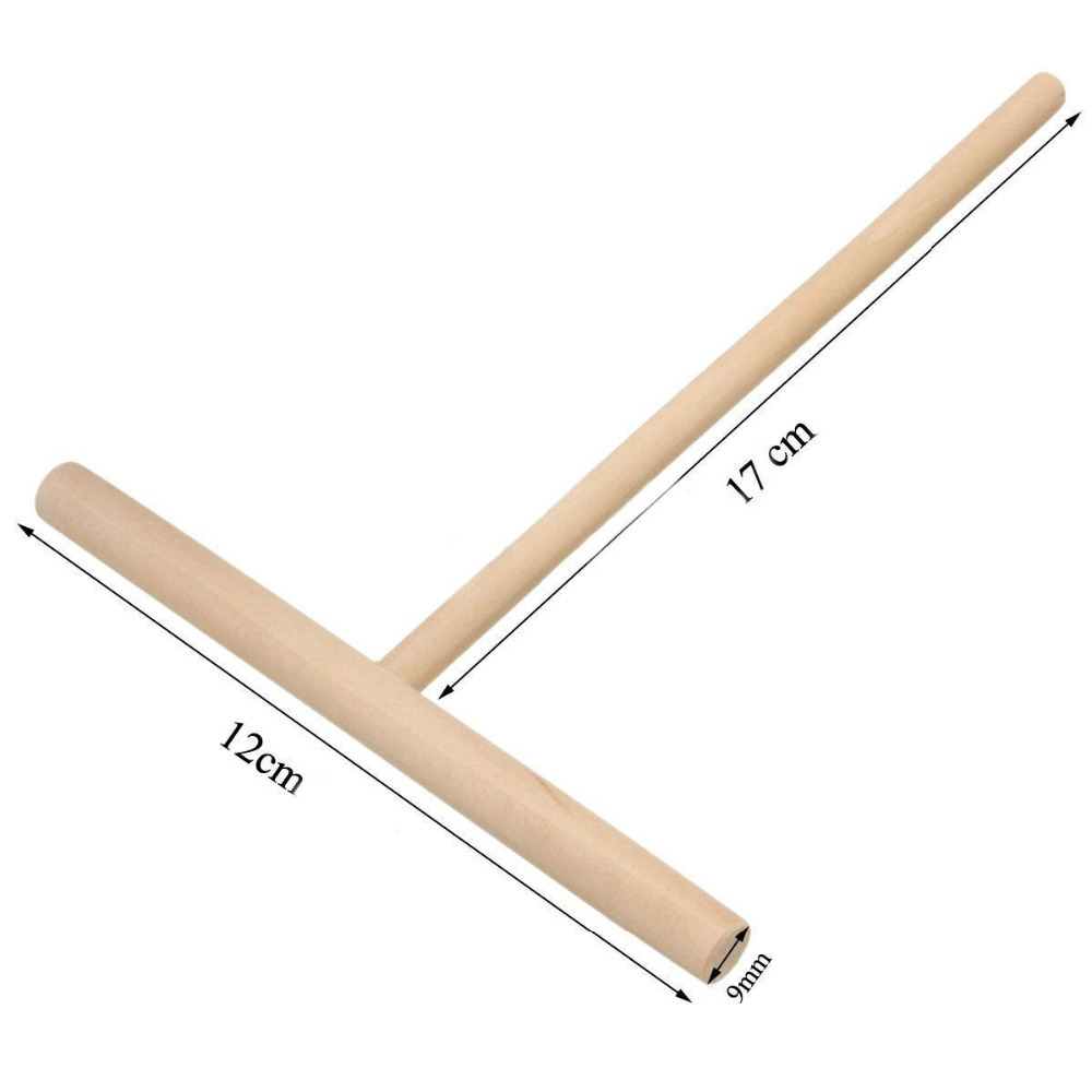 3X Wooden Rake Round Batter Pancake Crepe Spreader Kitchen Tool Kit ...