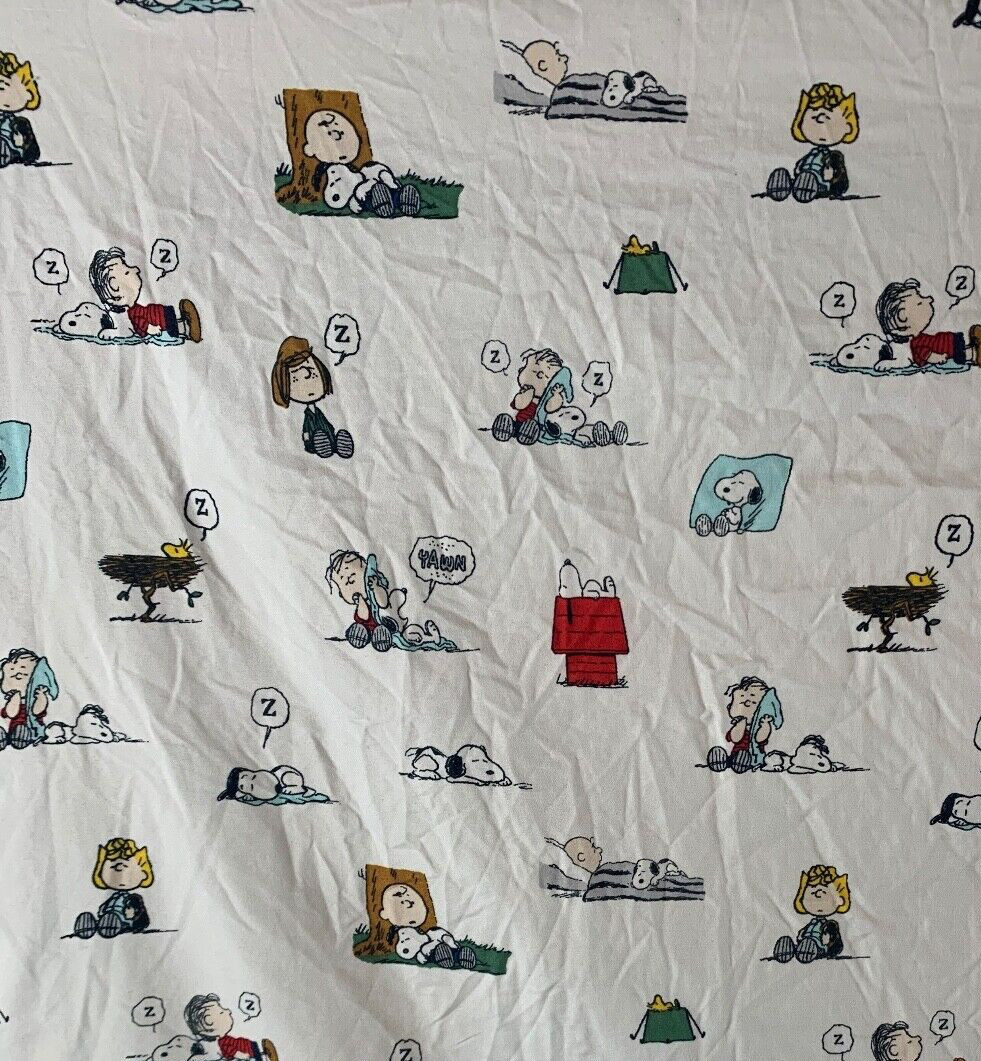 Peanuts Snoopy Berkshire Fitted Twin Sheet sleepy characters Charlie ...