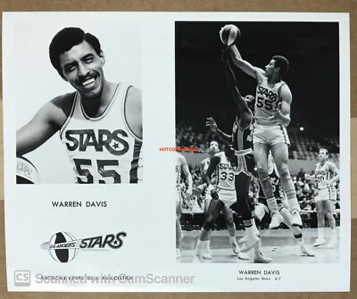 WARREN DAVIS 1969/70 LOS ANGELES STARS ABA ORIGINAL TEAM ISSUED 8X10 ...