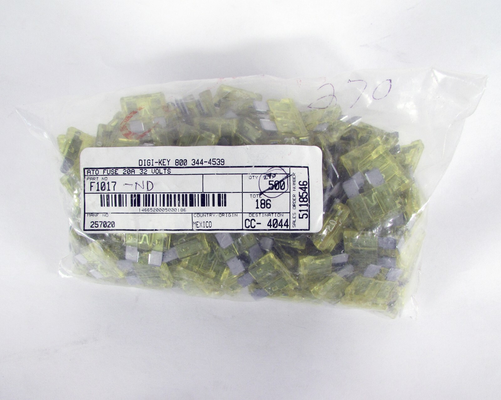 Lot of (270) Littelfuse 257 Series Blade Fuses - ATO, 20A, 32 V | eBay