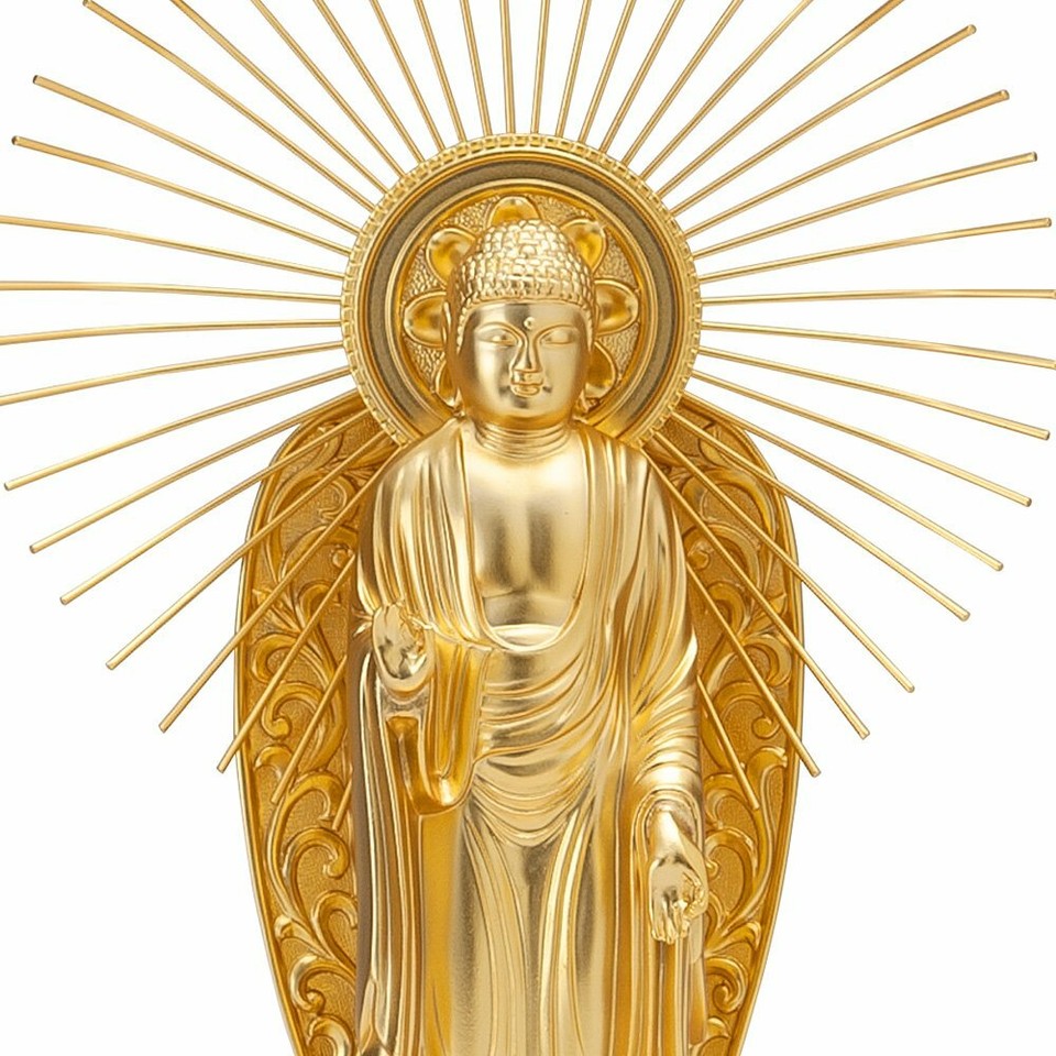 Nishi Amida Nyorai 23cm Buddha Statue Japan Wood | eBay UK